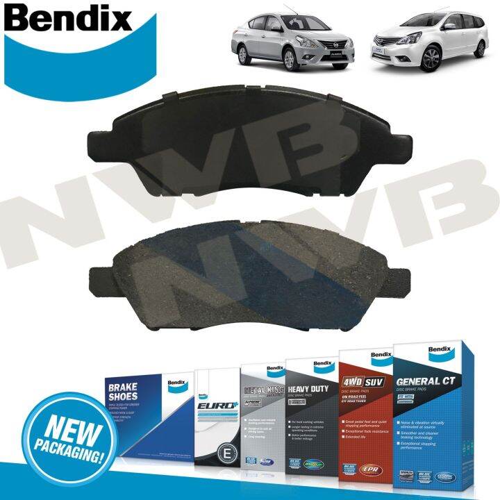 Bendix Brake Pads Front Set GCT for Nissan Almera 2013-2021, Grand Livina 2008-2018 (DB1830 ...