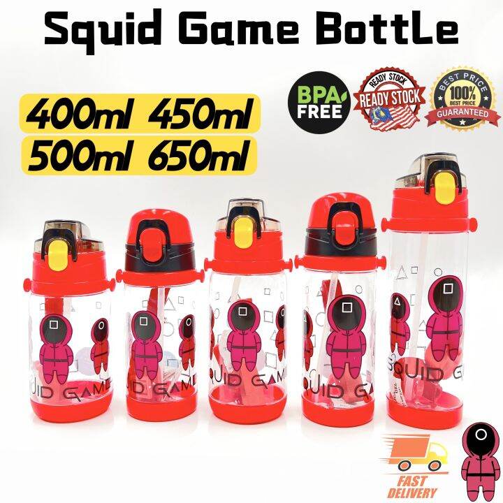 SQUID GAME 400ml 500ml 650ml Cartoon Botol Air Kanak-kanak Kids Water ...