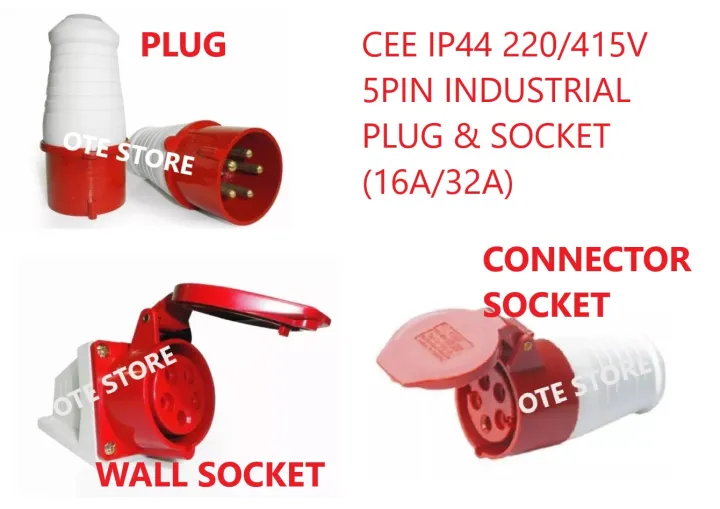 CEE IP44 220/415V 5PIN INDUSTRIAL PLUG & SOCKET (16A / 32A) (MODEL: 015 ...