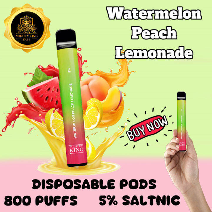 LEGIT MIGHTY KING Puff Plus (WATERMELON PEACH LEMONADE) 800 Puffs ...