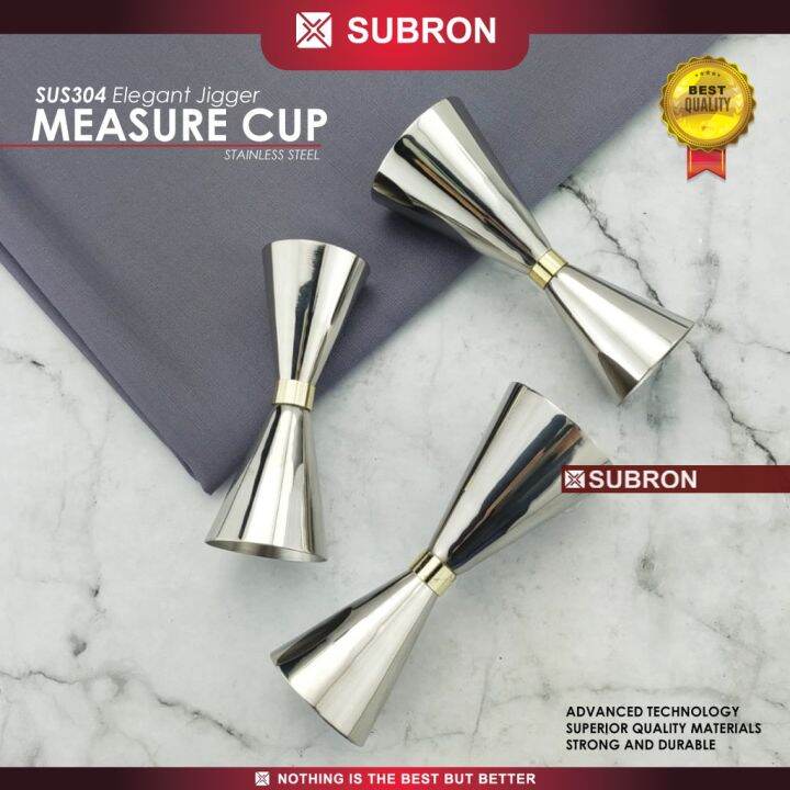 SUBRON SUS304 Jigger Measure Cup Gelas Ukur Takar Stainless Steel Tebal ...