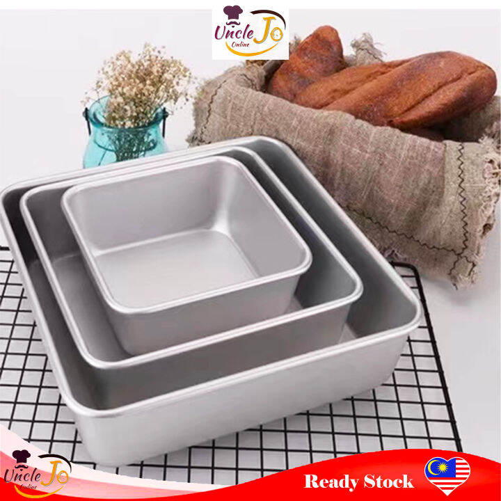 Aluminium Extra Deep Square Cake Mould (Deep 64mm-82mm) 6/7/8/9/10 Inch ...