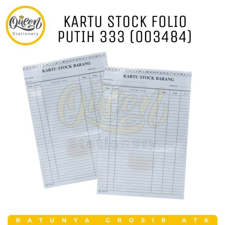 KARTU STOCK FOLIO PUTIH 333 (003484)/KARTU STOCK OPNAME/LIST STOCK ...