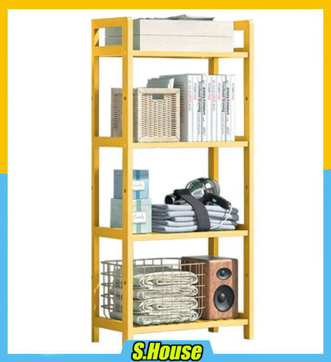 Rack Shelving Storage Wooden Shelf Bookcase Kitchen Rak Kabinet Tempat ...