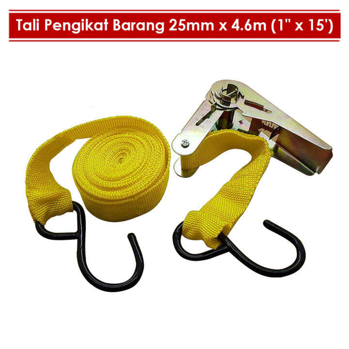 Tali Pengikat Barang untuk Motor 4.5 Meter Rachet Tie Down Lashing Belt ...