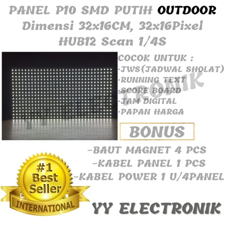 Panel Module model Led P10 Putih White SMD outdoor Running Text ...