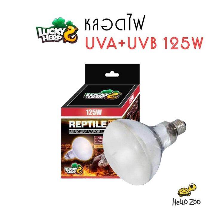 Lucky Herp Reptile UV 125W หลอดไฟจำลองแสงดวงอาทิย์ ให้ความร้อน UVA+UVB ในหลอดเดียว [LH17 ...