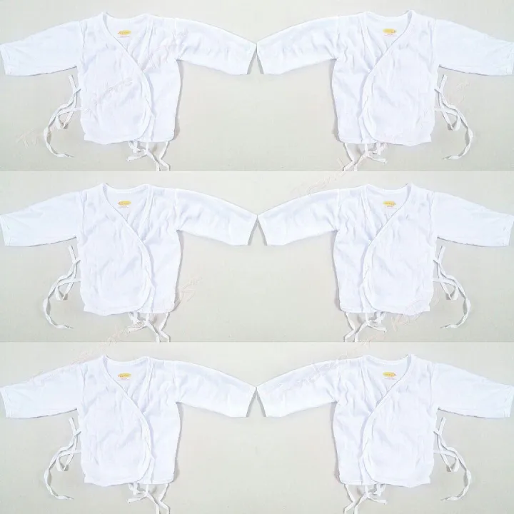 Newborn Infant Longsleeves White Tieside Clothes Baby Dress Cotton ...