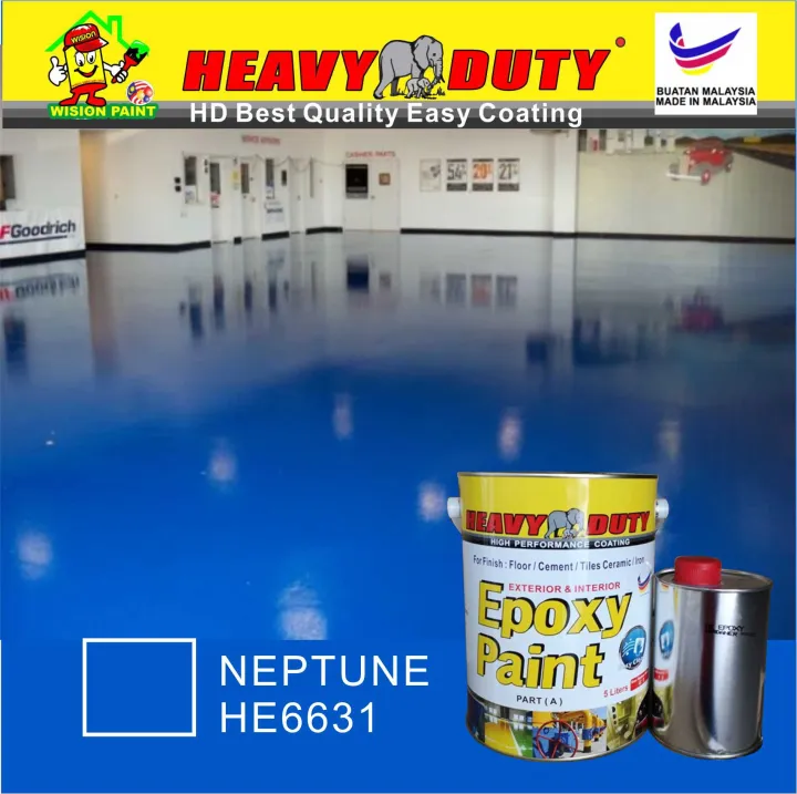 HE6631 NEPTUNE ( 5L ) HEAVY DUTY BRAND Two Pack Epoxy Floor Paint - 4 ...