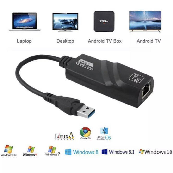 USB 3.0 to RJ45 Gigabit Lan 10/100/1000 Ethernet Adapter แปลง USB3.0 ...