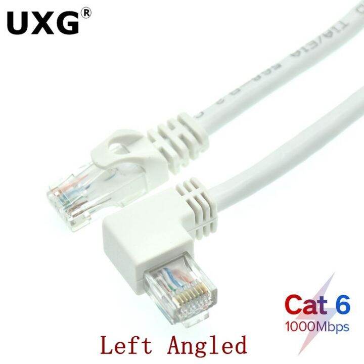 Cat 6e Rj45 Cable Cat6 8pin Utp Side Angled L Shape Rj45 Patch Cord