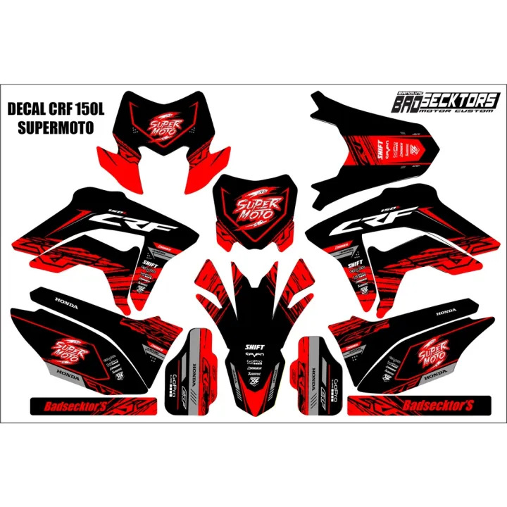 STRIPING DECAL SUPERMOTO HONDA CRF 150L FULL BODY GRAFIS CRF 150 ...