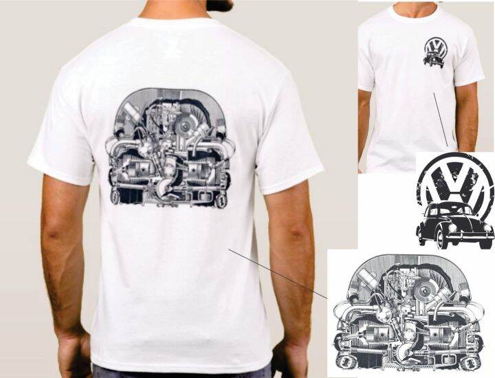 Volkswagen Beetle Bug Classic Engine Art-Inspired Cotton Shirt | Lazada PH