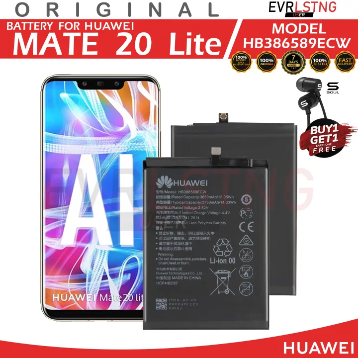 HUAWEI MATE 20 LITE Battery Model HB386589ECW 100%Original Equipment ...