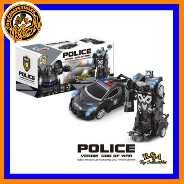 R&A Transformer Police Robot Car 2 in 1 with Light and Sound | Lazada PH
