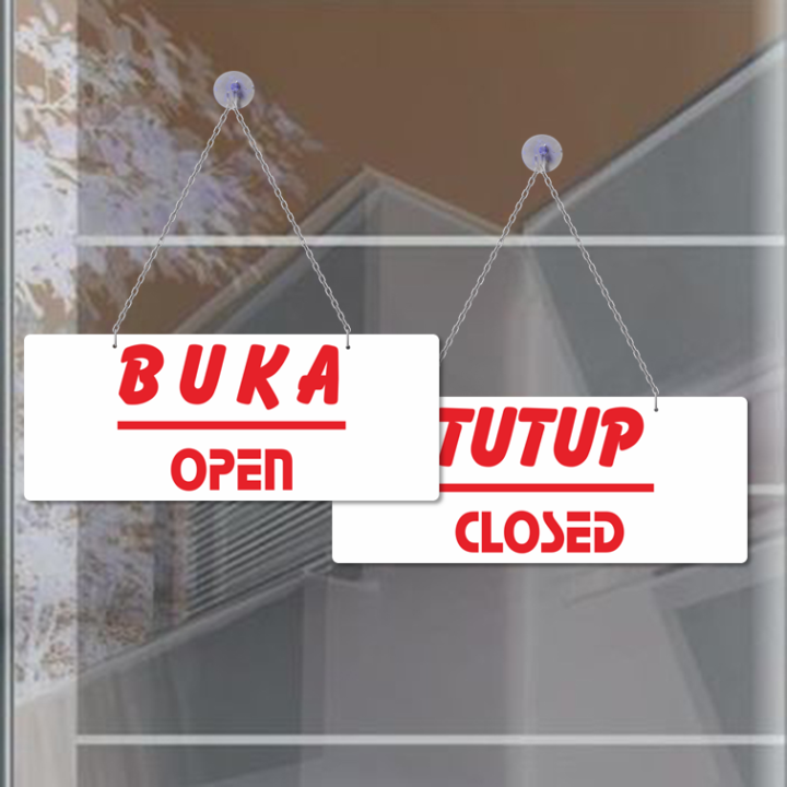 open closed sign - papan tanda open close - wall signage open closed ...