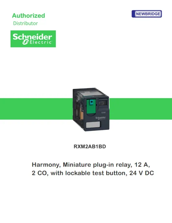 Harmony, Miniature plug-in relay, 12 A, 2 CO, with lockable test button ...