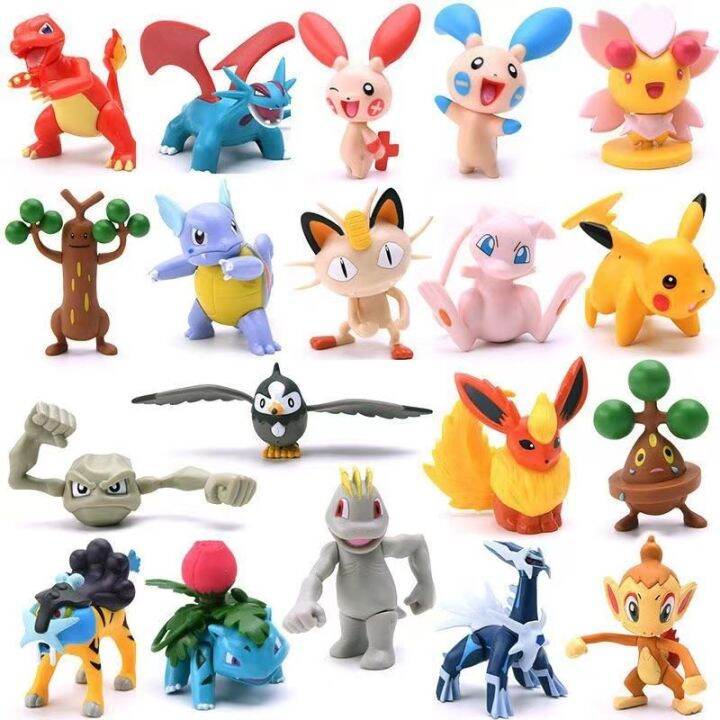Pokemon 3-6cm Pet Figures Collection Toys Pikachu Mewtwo Mew Groudon ...