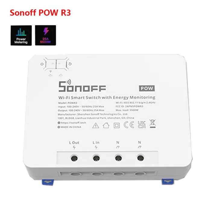 Sonoff Pow R3/R2 25A Power Energy Meter Monitor Smart WiFi Switch with ...