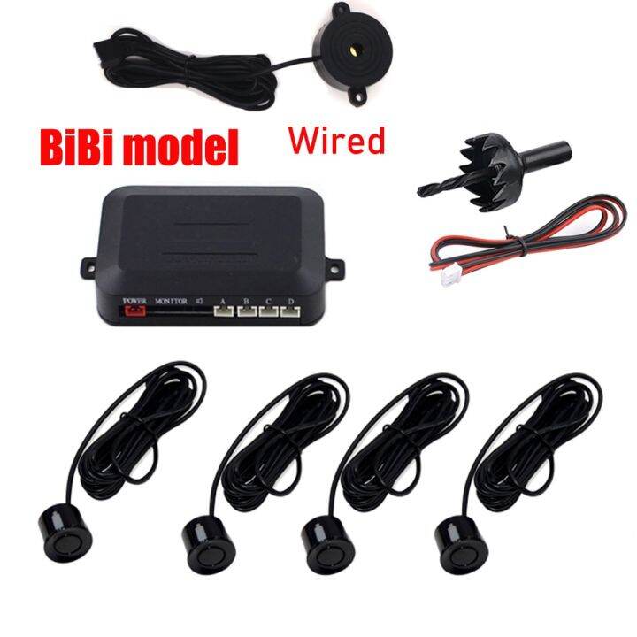 4 Car Parking Sensor Kit Buzzer 22mm Reverse Backup Radar Sound Alert