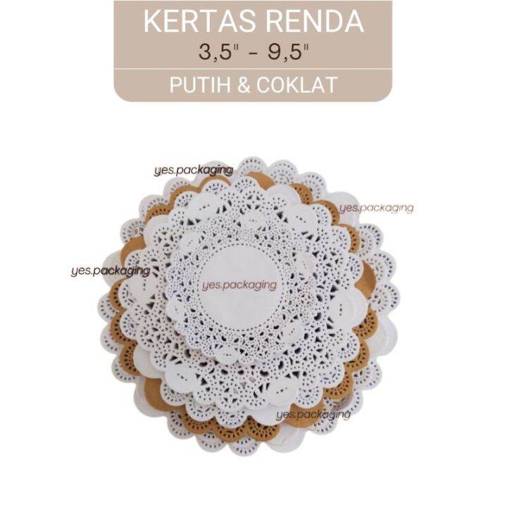 [10 lembar] GRADE DOILIES PAPER/ KERTAS RENDA/ ALAS KUE CAKE BULAT ...