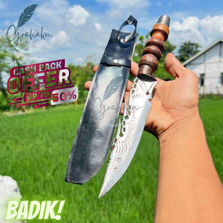 Pisau Sisit Bersarung Super Tajam - Badik Motif Batik Dayak Sarung ...