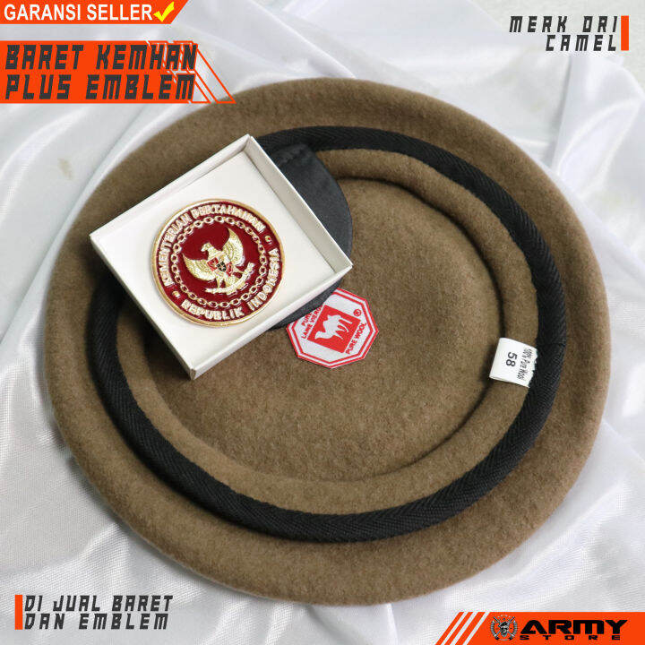 BARET CAMEL + EMBLEM PNS KEMHAN / PNS TNI | Lazada Indonesia