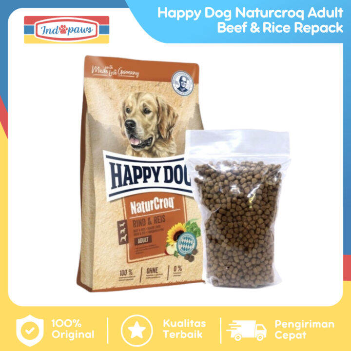 Makanan Anjing Dewasa Happy Dog Naturcroq Beef & Rice - Kemasan 500g ...