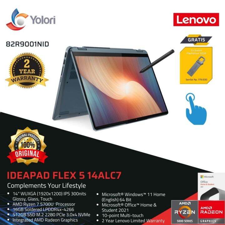 Lenovo IdeaPad Flex 5 14ALC7 R7-5700U 16GB 512GB AMD Radeon Windows ...