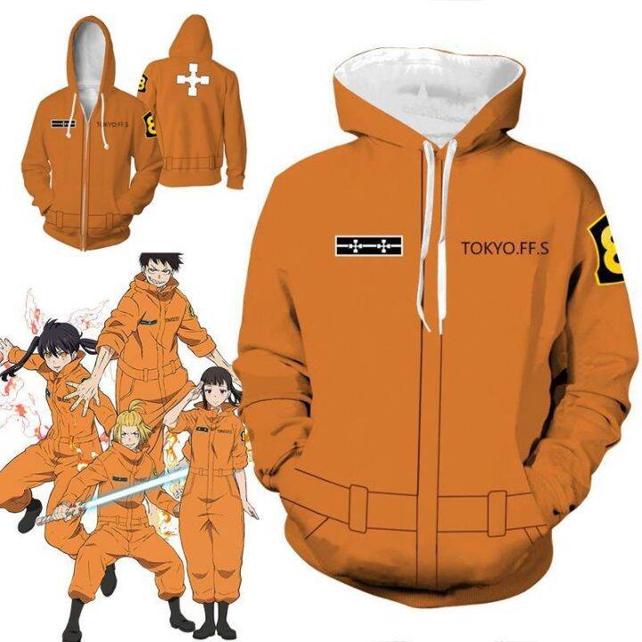 ♈ ♦ Anime Enen No Shouboutai Fire Force Shinra Kusakabe Hoodie Cosplay ...