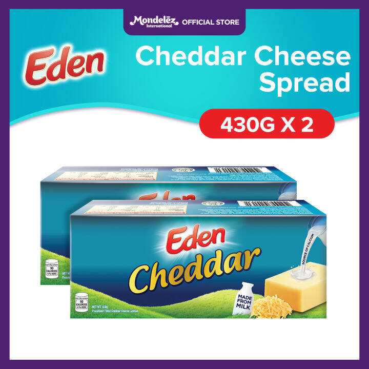 Eden Cheddar - Processed Filled Cheese Spread 430g made from Milk (Set ...