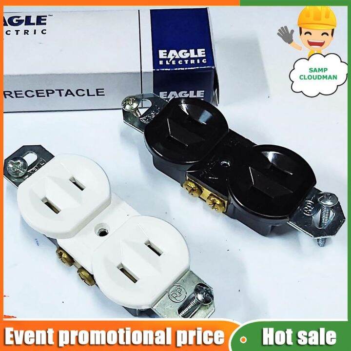 Eagle Receptacle Parallel 2-Tap Flush Outlet 733 Brown or Cream 15A ...