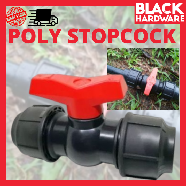BLACK HARDWARE 20 25 MM Poly Pvc Penyambung Paip Pipe Stopcock Stop ...