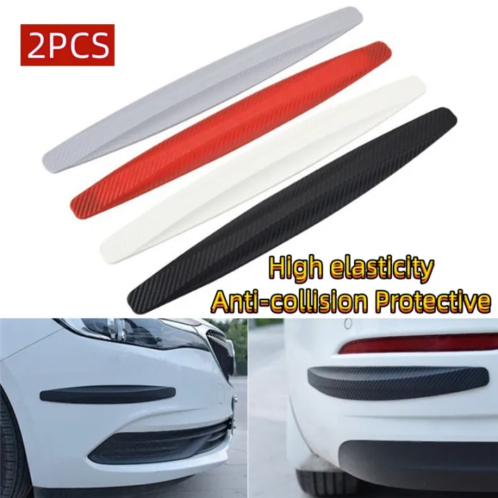 2Pcs Carbon Fiber Texture Car SUV Bumper Edge Guard Strip Anti-rub ...