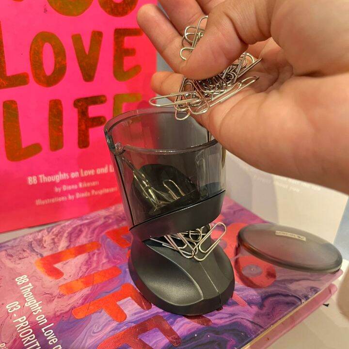 Paper clip + dispenser MEMO - alat tulis sekolah kerja kantor gantungan ...