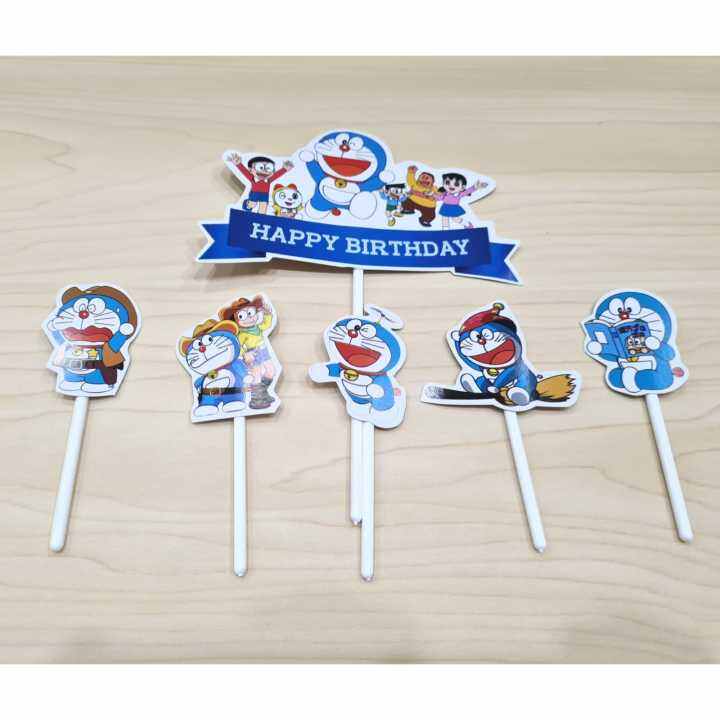 Cake Topper Doraemon Isi 6 Pcs | Lazada Indonesia