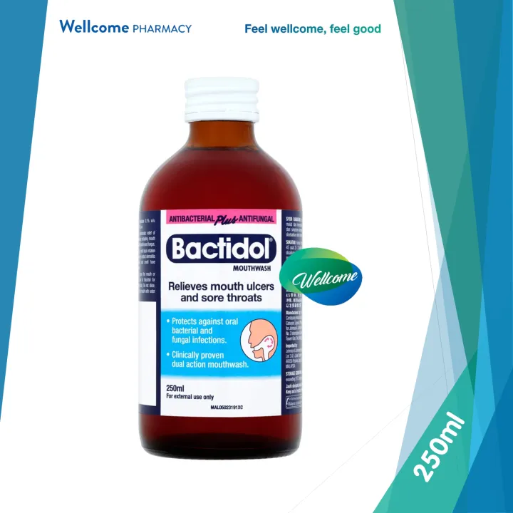 Bactidol Anti-Bacterial Plus Anti-Fungal Mouthwash - 250ml | Lazada