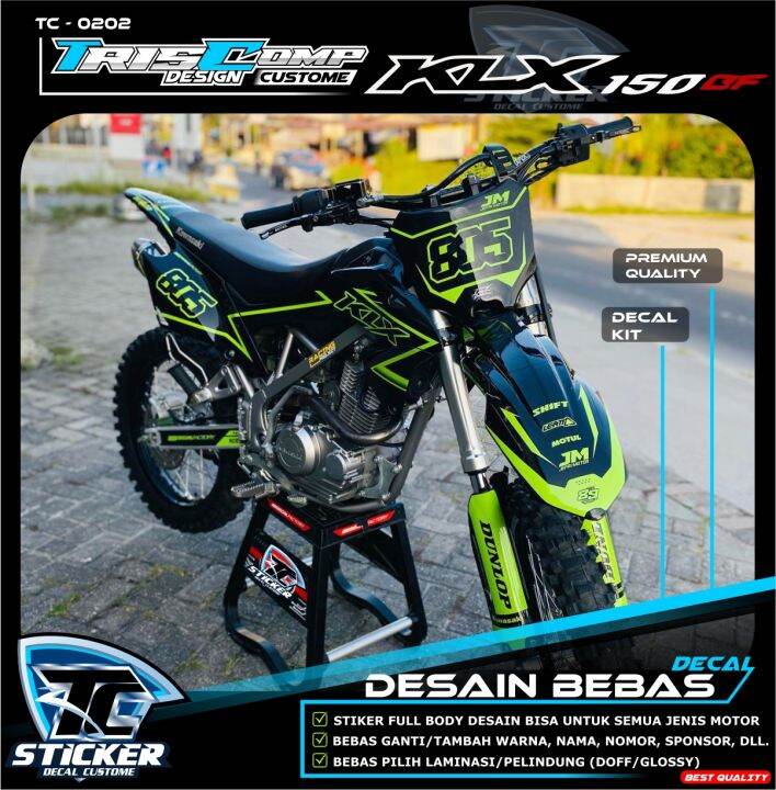 TC-0202 Sticker Striping Motor FullBody Decal KLX 150 BF / dtracker ...