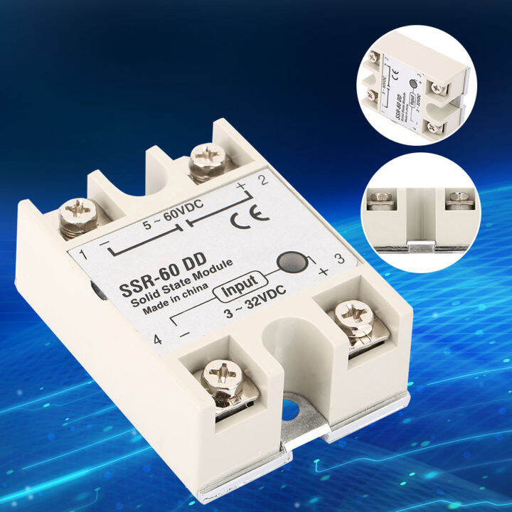 SSR-60DD Solid State Relay DC-DC 3-32V to 5-110V 60A SSR Automatic ...