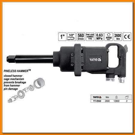 YATO YT-0960 1" PINLESS HAMMER IMPACT AIR WRENCH | Lazada