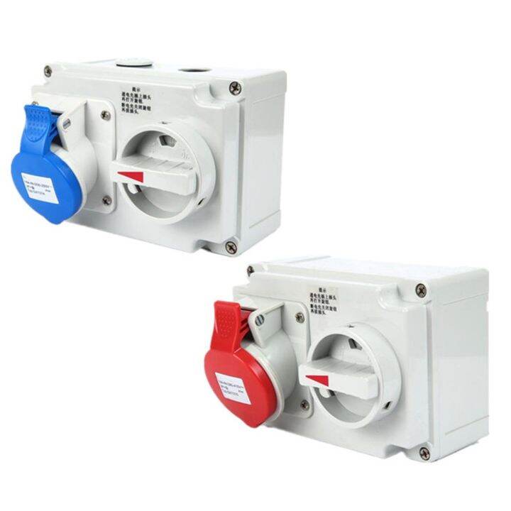 Interlocked Switched Socket 3 Phase 16A 3pin 4pin 5pin Red Wall Mounted ...