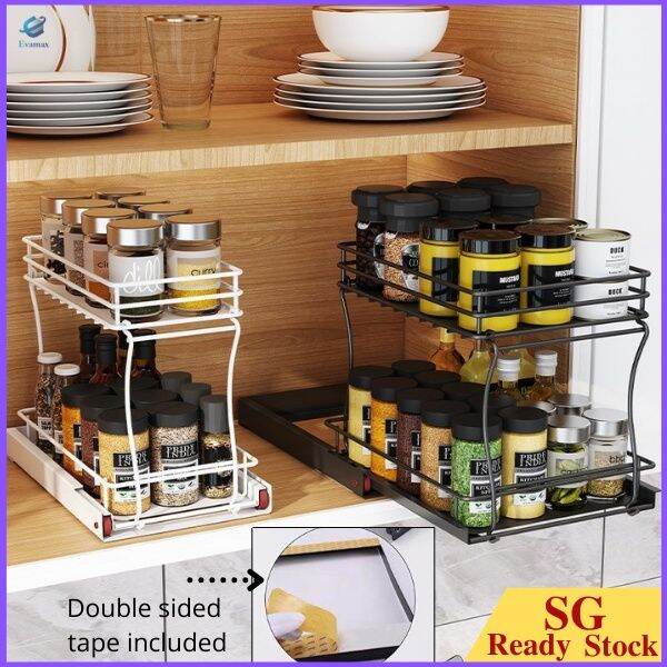 [NEW ARRIVAL PROMO] Kitchen Condiments Spice Sliding Rack Pull Out ...