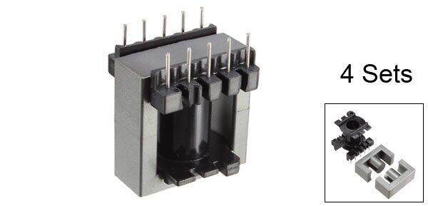 Uxcell 4Sets EC28 5 with 5pin Transformer Bobbin PC40 Ferrite Core Vertical 8 Ferrite Halves and ...