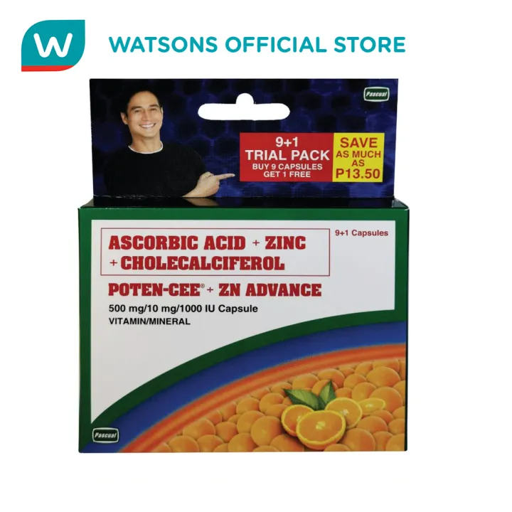 POTEN-CEE + ZN Advance 5mg/1mg/1 IU Capsule 9+1 Trial Pack | Lazada PH
