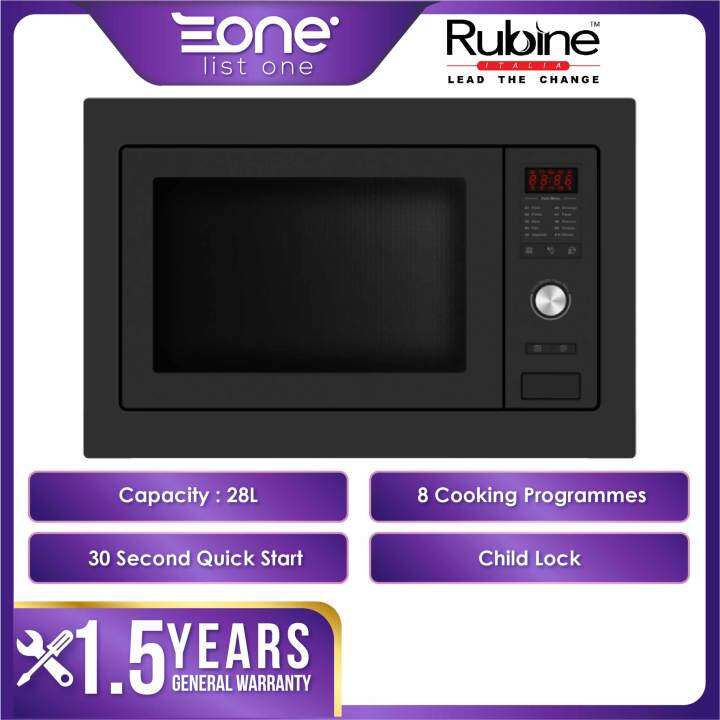 Rubine 28L RMO-OREO-28BL Built In Microwave Oven with Grill Function ...