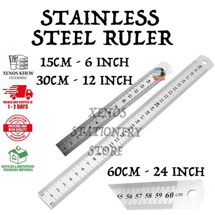 PREMIUM QUALITY STAINLESS STEEL RULER 24 INCH (READY STOCK) | Lazada
