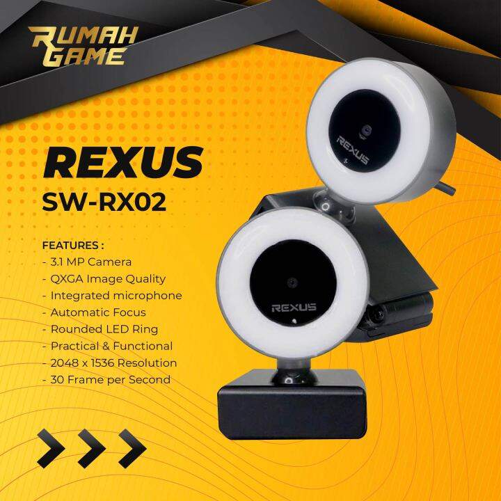 Rexus Webcam Stream Alva SW-RX02 With Mic + Ring Light | Lazada Indonesia