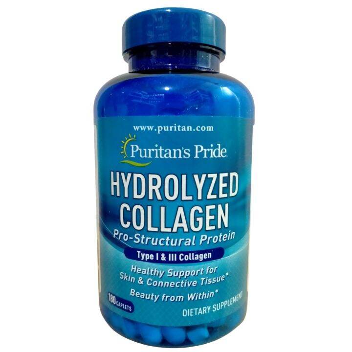 Puritan's Pride Hydrolyzed Collagen 4000mg (180 caplets) | Lazada PH