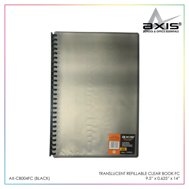 Clearbook Translucent Colored Long FC Folder Display Book Refillable 20 ...