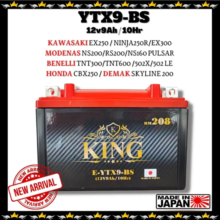 【Ready Stock】OTOBAI MotorSport KING Motorcycle Battery Bateri Motorsikal KING YTX9-BS E-YTX9-BS ...
